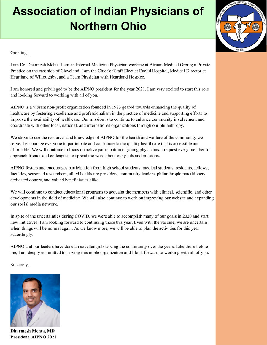 President Announcement – AIPNO